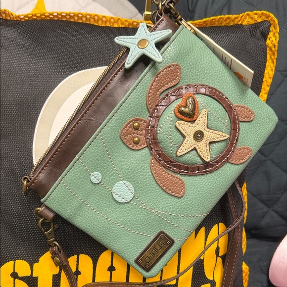 Chala | Bags | Chala Seafoam And Brown Turtle Crossbody Bag | Poshmark